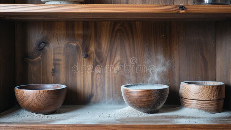 Dust Pattern Where Objects Sat on a Wooden Shelf Stock Illustration ...
