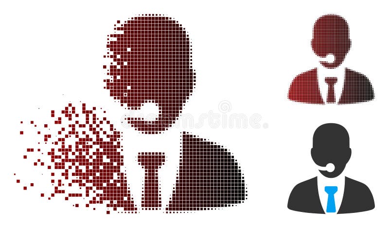 Dust Pixel Halftone Call Center Manager Icon Stock Vector ... Dust Pixel Halftone Call Center Manager Icon Stock Vector ...