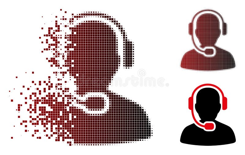 Dust Pixel Halftone Call Center Operator Icon Stock Vector ... Dust Pixel Halftone Call Center Operator Icon Stock Vector ...