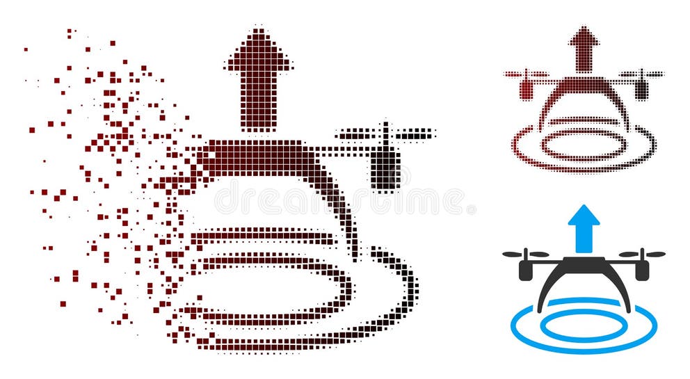 Dust Pixel Halftone Copter Start Icon Stock Vector - Illustration of ...