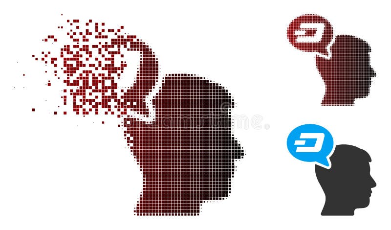 Dust Pixel Halftone Dash Thinking Balloon Icon Stock Vector ... Dust Pixel Halftone Dash Thinking Balloon Icon Stock Vector ...