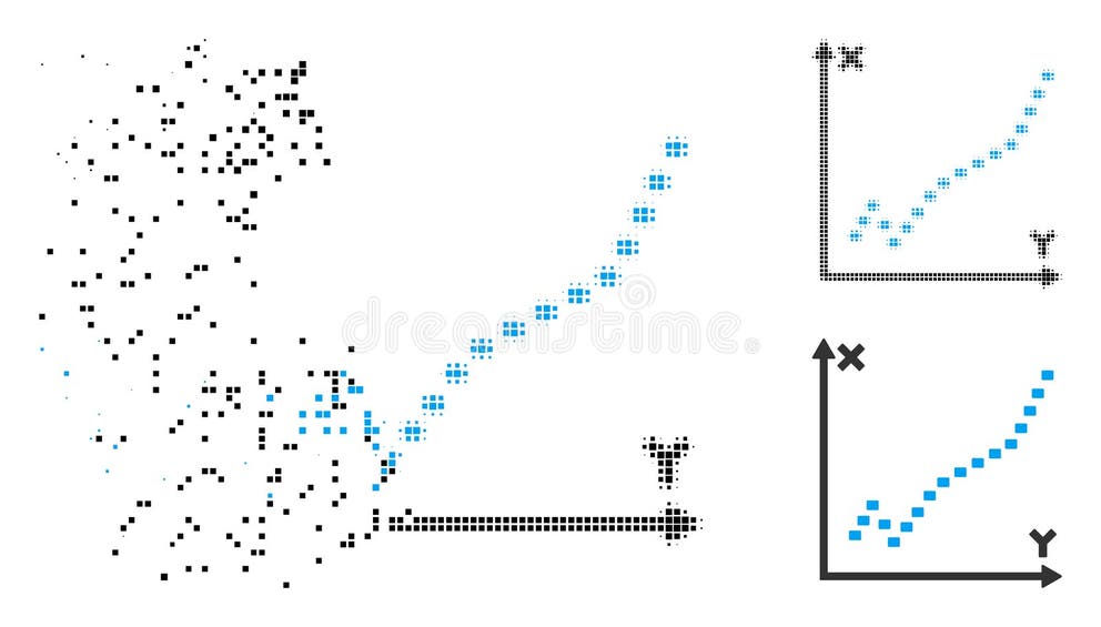 Dust Pixel Halftone Dotted Function Plot Icon Stock Vector ...