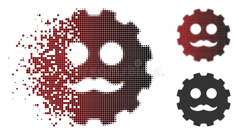 Dust Pixel Halftone Gentleman Smiley Gear Icon Stock Vector ... Dust Pixel Halftone Gentleman Smiley Gear Icon Stock Vector ...