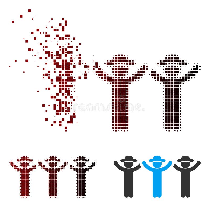 Dust Pixel Halftone Gentlemen Hands Up Roundelay Icon Stock Vector ... Dust Pixel Halftone Gentlemen Hands Up Roundelay Icon Stock Vector ...