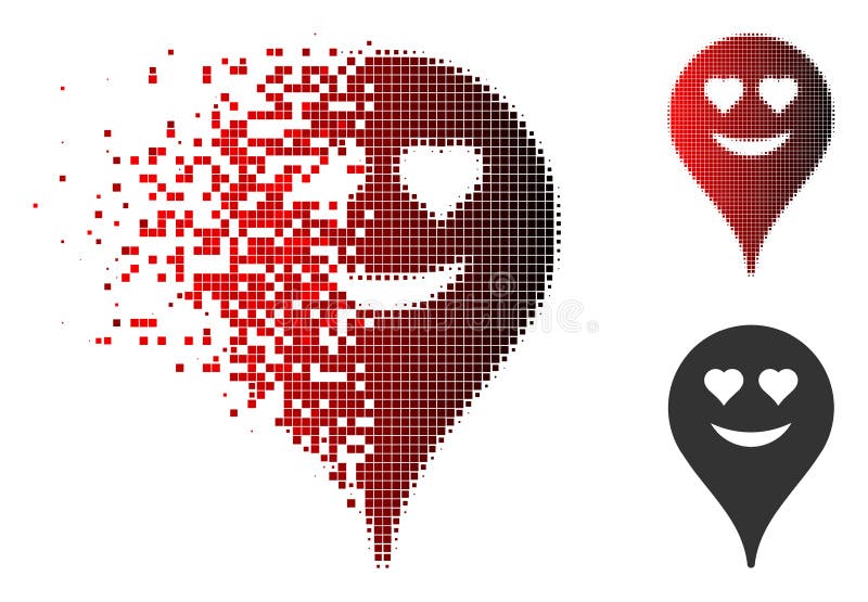 Dust Pixel Halftone Love Smiley Map Marker Icon Stock Vector ... Dust Pixel Halftone Love Smiley Map Marker Icon Stock Vector ...