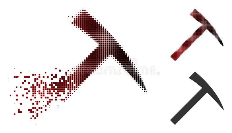 Dust Pixel Halftone Mining Hammer Icon Stock Vector - Illustration of ...