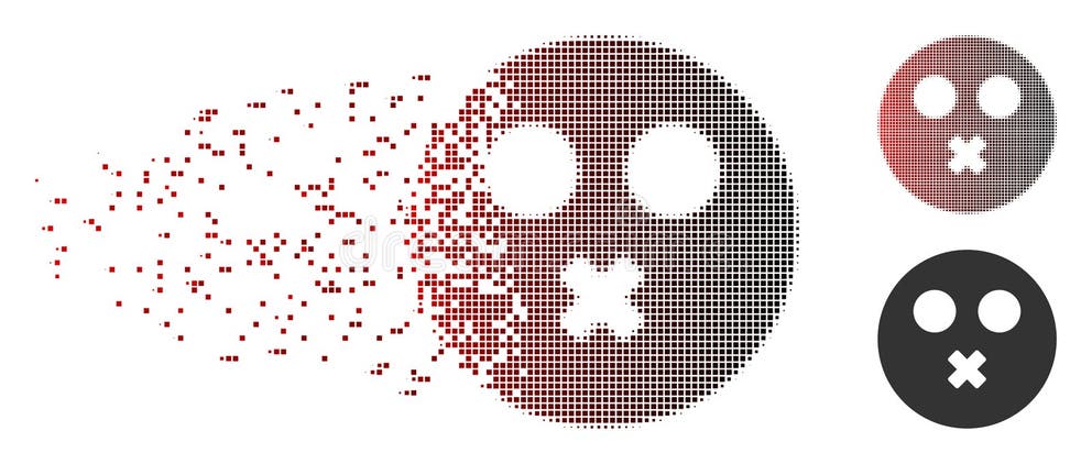 Dust Pixel Halftone Mute Smiley Icon Stock Vector - Illustration of ...