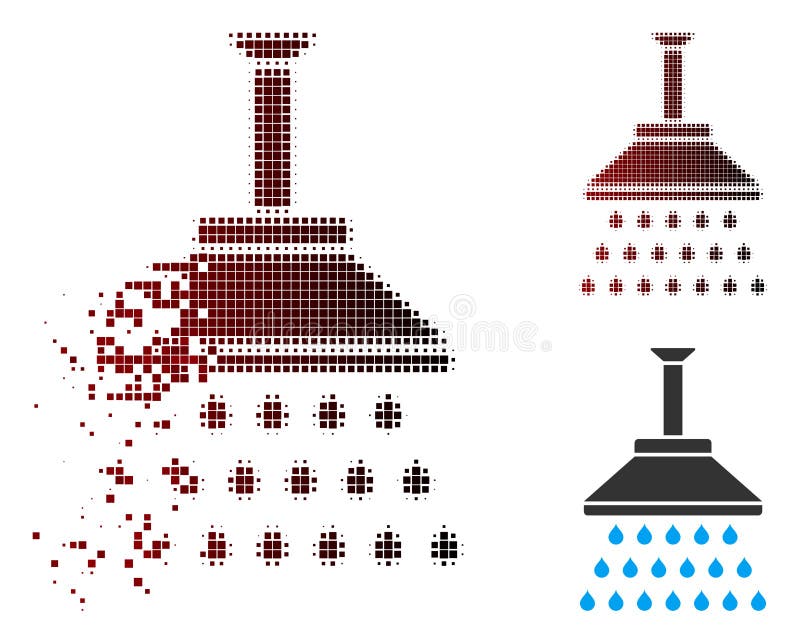 Dust Pixel Halftone Shower Icon Stock Vector - Illustration of element ...