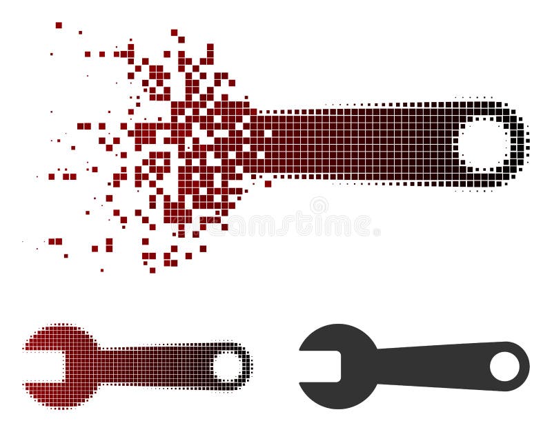Dust Pixel Halftone Spanner Icon Stock Vector - Illustration of build ...