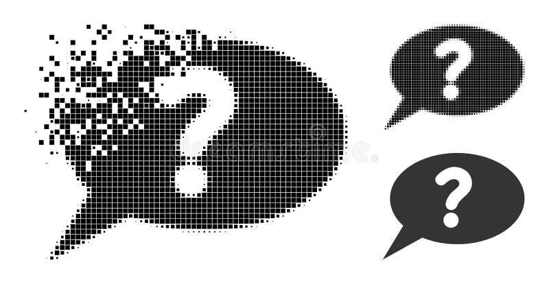 Dust Pixel Unknown Message Icon with Halftone Version Stock Vector ...