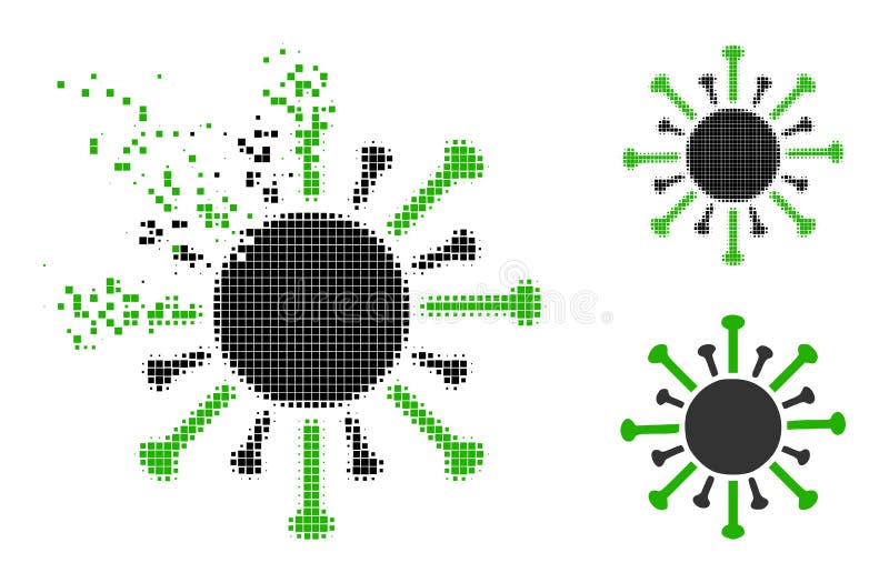 Dust Pixelated Contagious Virus Icon with Halftone Version Stock Vector ...