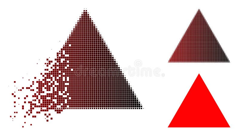 Dust Pixelated Halftone Filled Triangle Icon Stock Vector ...