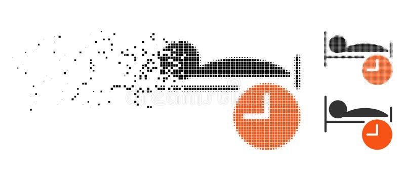 Dust Pixelated Halftone Sleep Time Icon Stock Vector - Illustration of ...