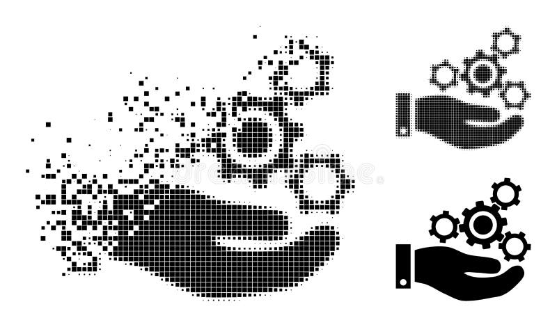 Dissipated and Halftone Pixel Mechanics Service Icon Stock Vector ...