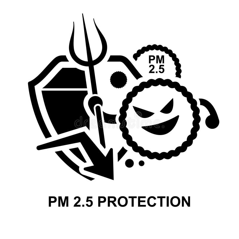 Dust PM 2.5 Protection Icon Stock Vector - Illustration of label, logo ...