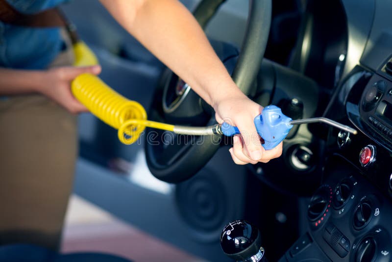 Dust Removal with Air Gun at Car Wash Stock Image - Image of cabin ...