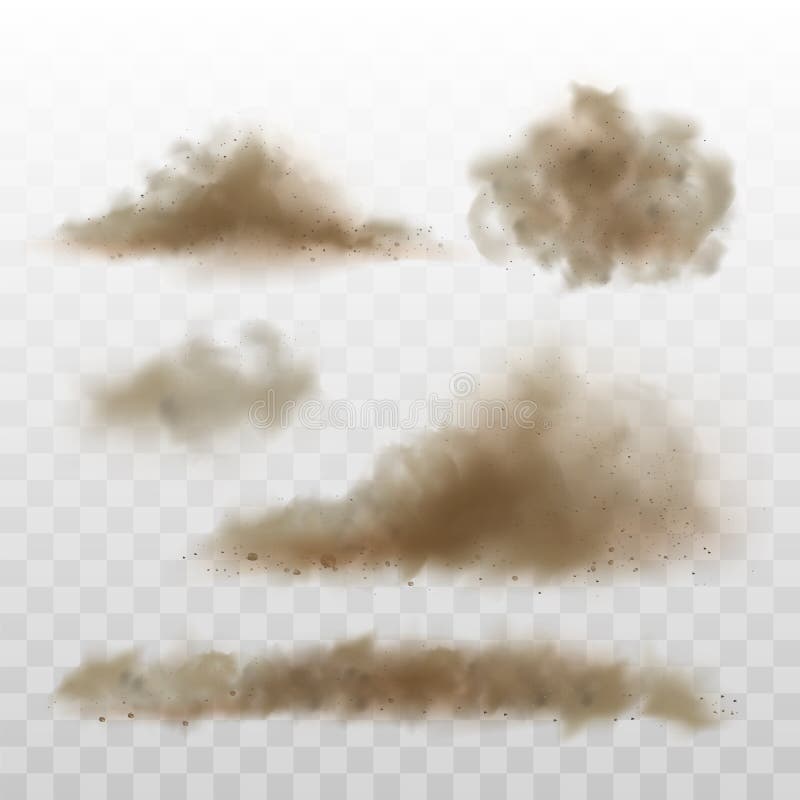 Dust Cloud On Road From Vehicle Or Bike Vector Stock Vector Illustration Of Realistic Flying