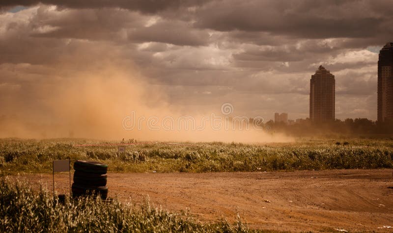 Dust sand road stock image. Image of multistored, sand - 19889613