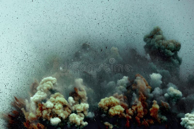 Dust Storm after Detonator Blasting on the Construction Site in the ...