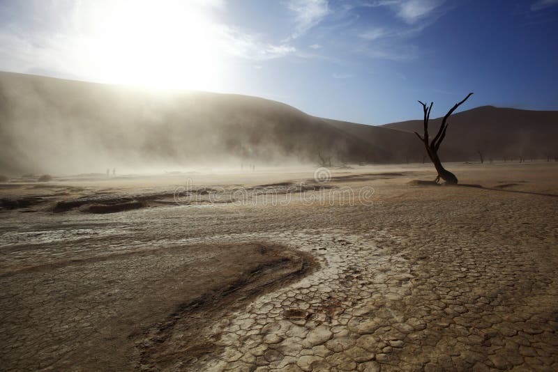Dust storm in Dooievlei stock photo. Image of wind, daytime - 34279172