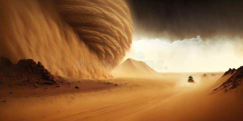 A Dust Storm on Planet Mars Stock Illustration - Illustration of ...