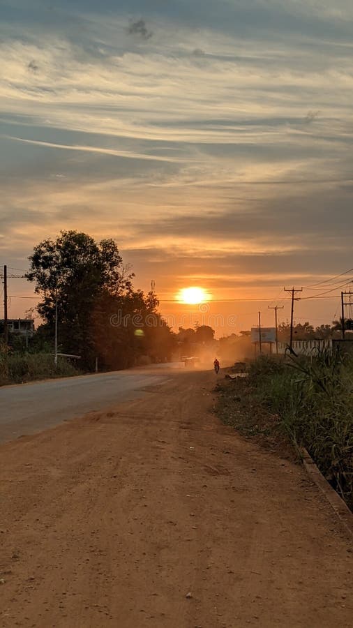 Dust and Sunset stock image. Image of light, yellow - 195543473
