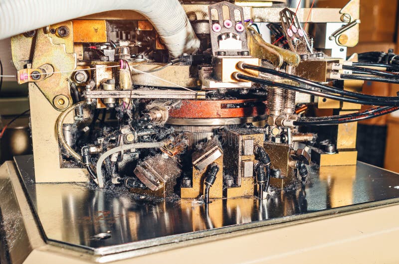 Dust from Threads. Image of Sock Knitting Machine in Operation ...
