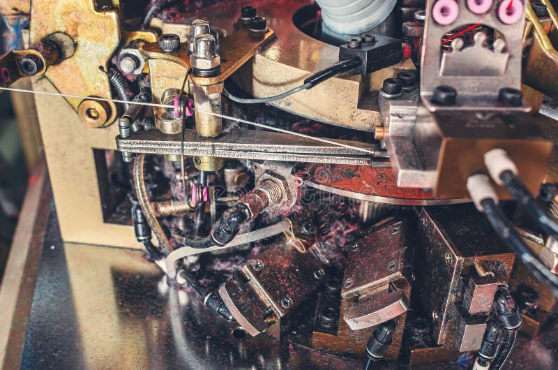 Dust from Threads. Image of Sock Knitting Machine in Operation ...