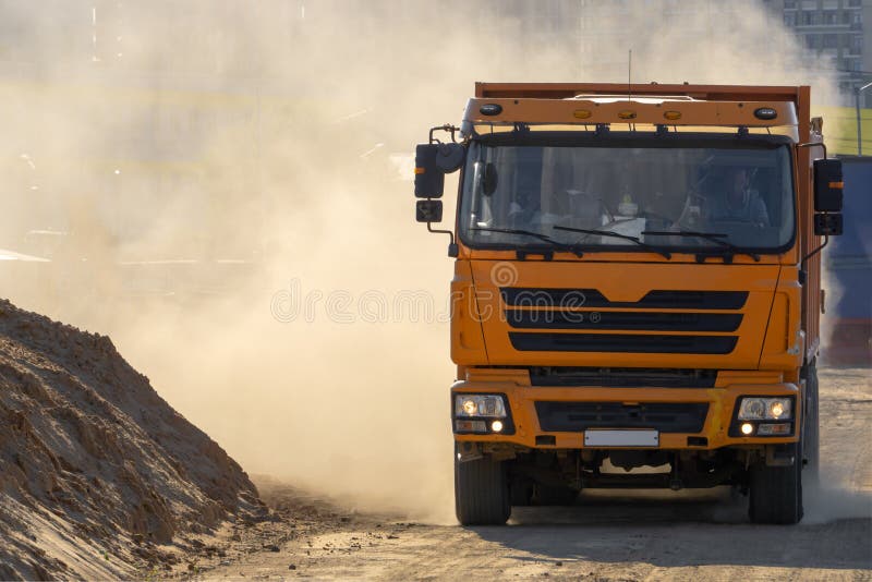 Dust from the Truck Construction Site Editorial Stock Photo - Image of ...