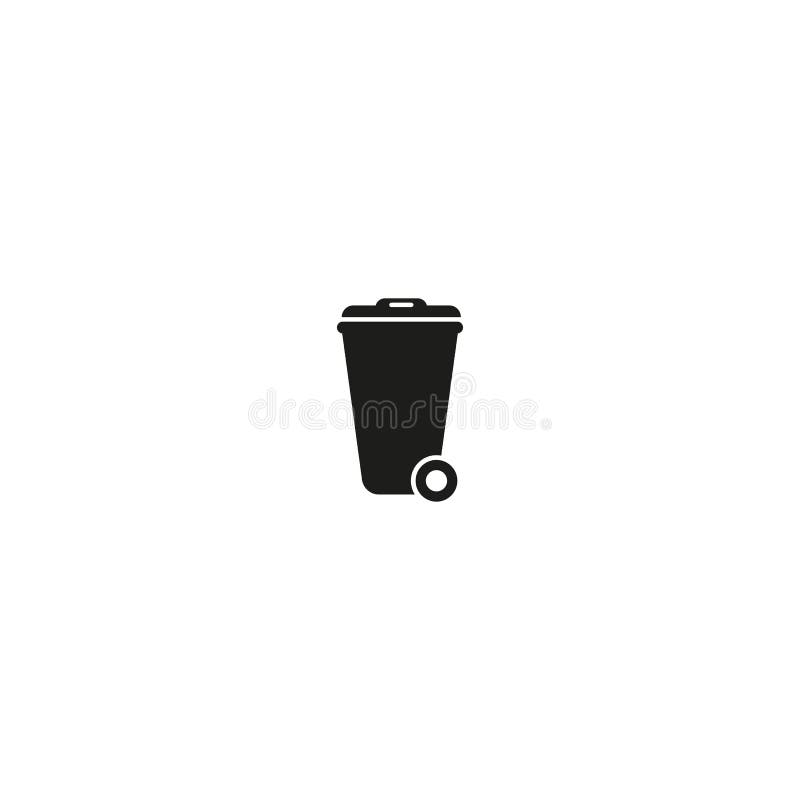 Dustbin vector icon stock vector. Illustration of green - 197394577