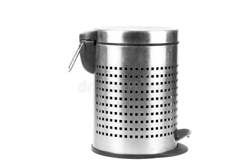 Metal dustbin and chair stock photo. Image of closed - 48398412