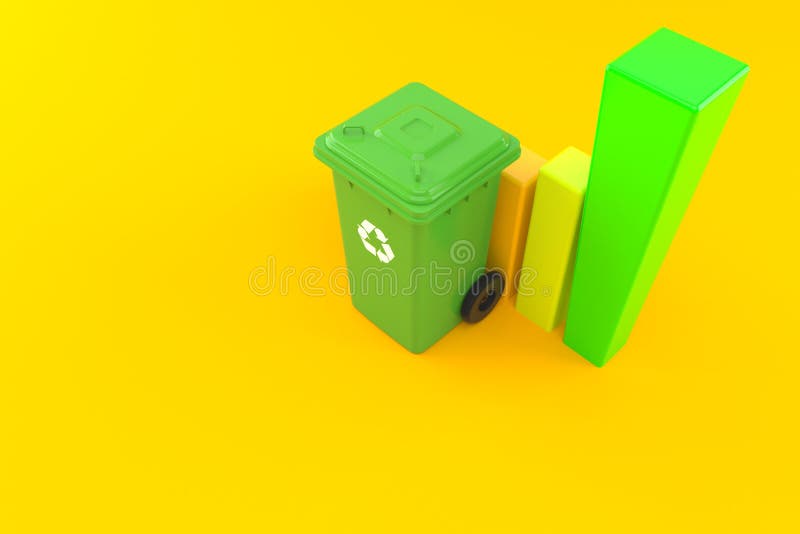 Dustbin with chart stock illustration. Illustration of waste - 281468461