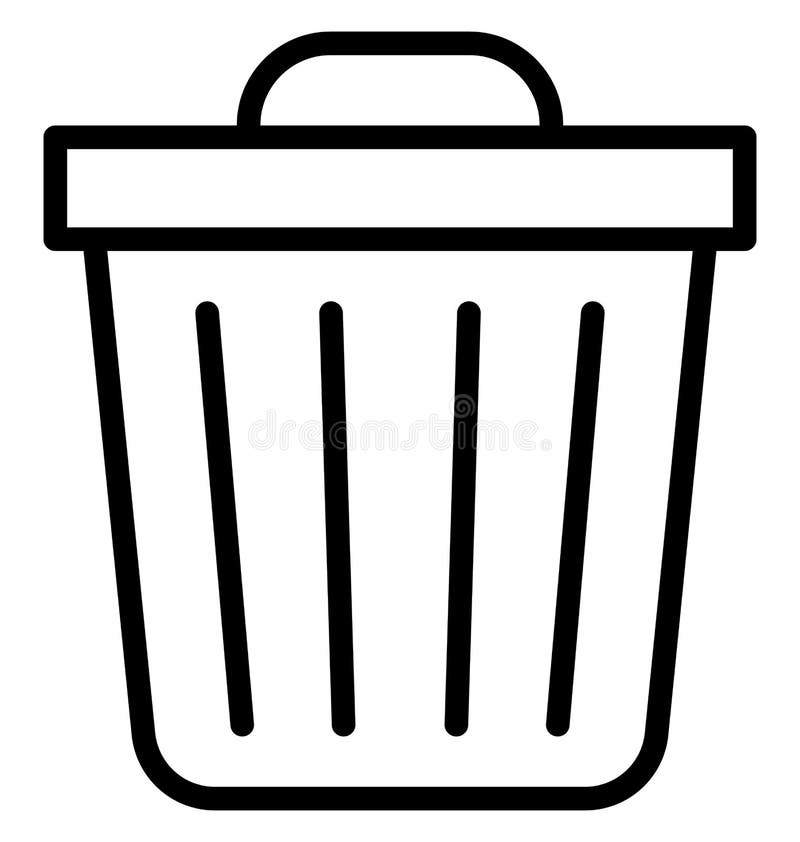 Dustbin, Garbage Can, Recycle Bin Bold Outline Vector Icon Which Can ...