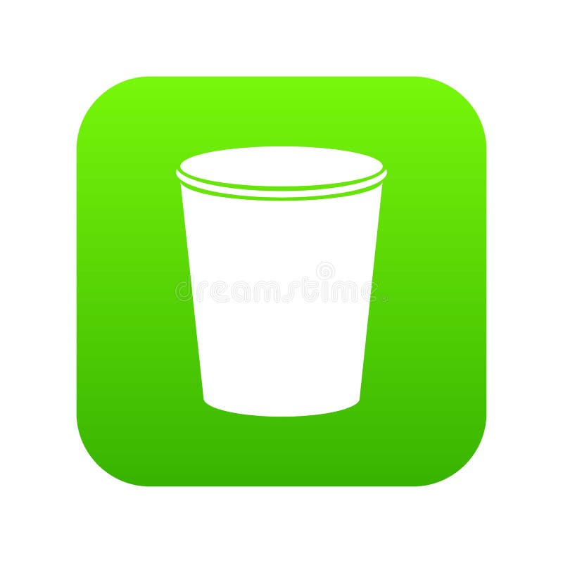 Dustbin icon green vector stock vector. Illustration of push - 118283057