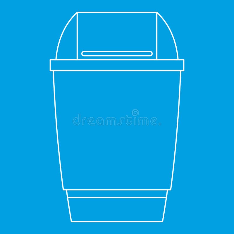 Dustbin Icon, Outline Style Stock Vector - Illustration of material ...