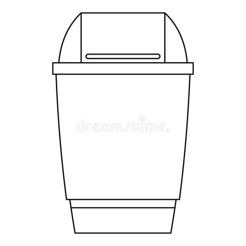 Dustbin Icon, Outline Style Stock Vector - Illustration of recycling ...