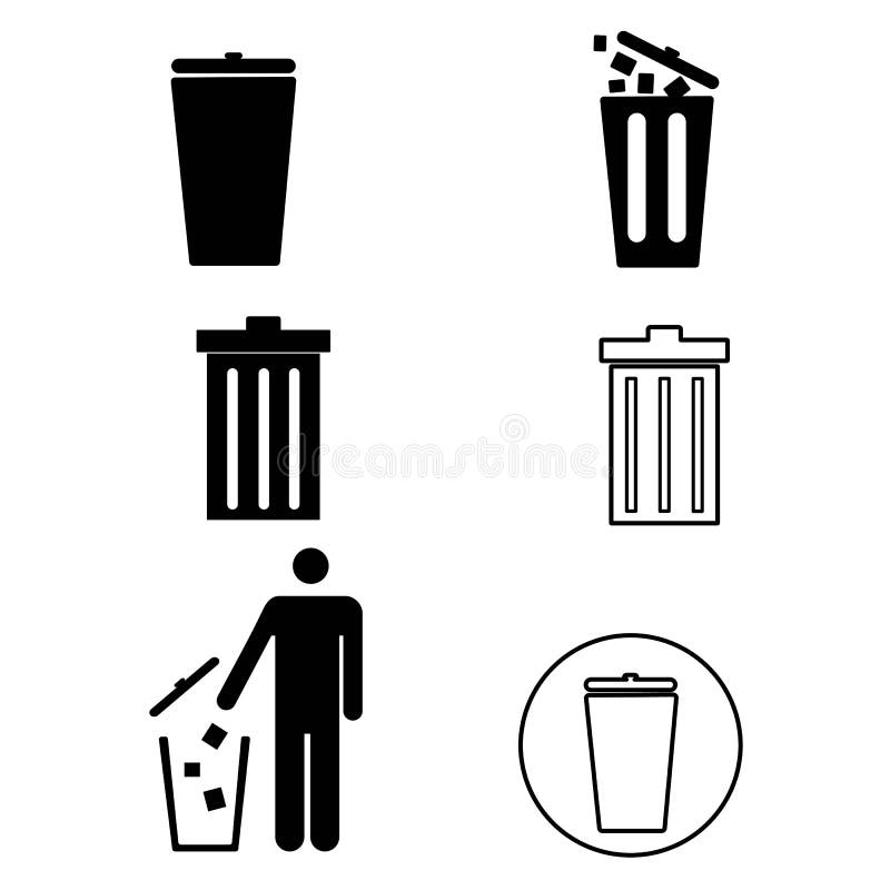 Dustbin Illustration Logo Vector Free Stock Vector - Illustration of ...