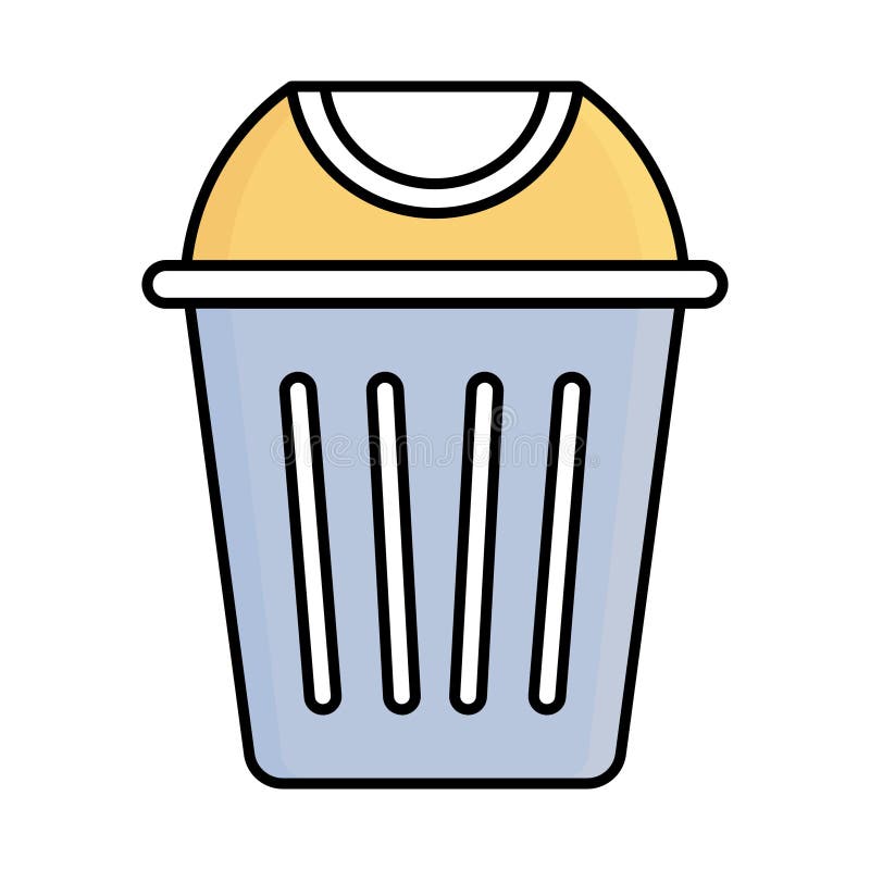 Dustbin Outline with Fill Color Vector Icon Which Can Easily Modify or ...