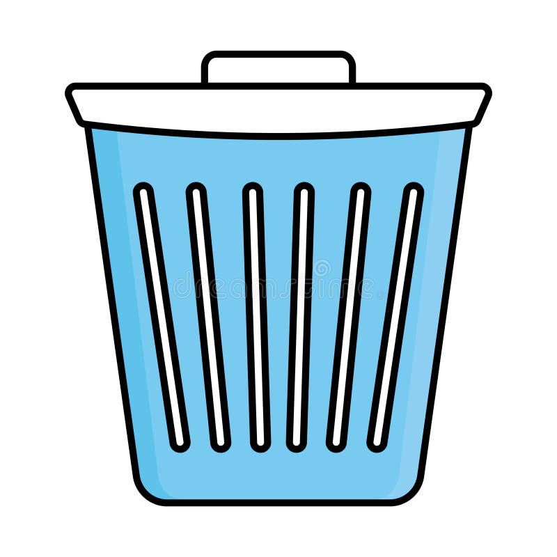 Dustbin Outline with Fill Color Vector Icon Which Can Easily Modify or ...