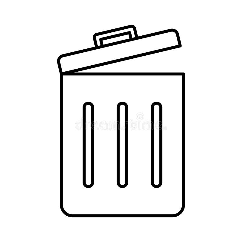 Dustbin Outline Vector Icon Which Can Easily Modify or Edit Stock ...