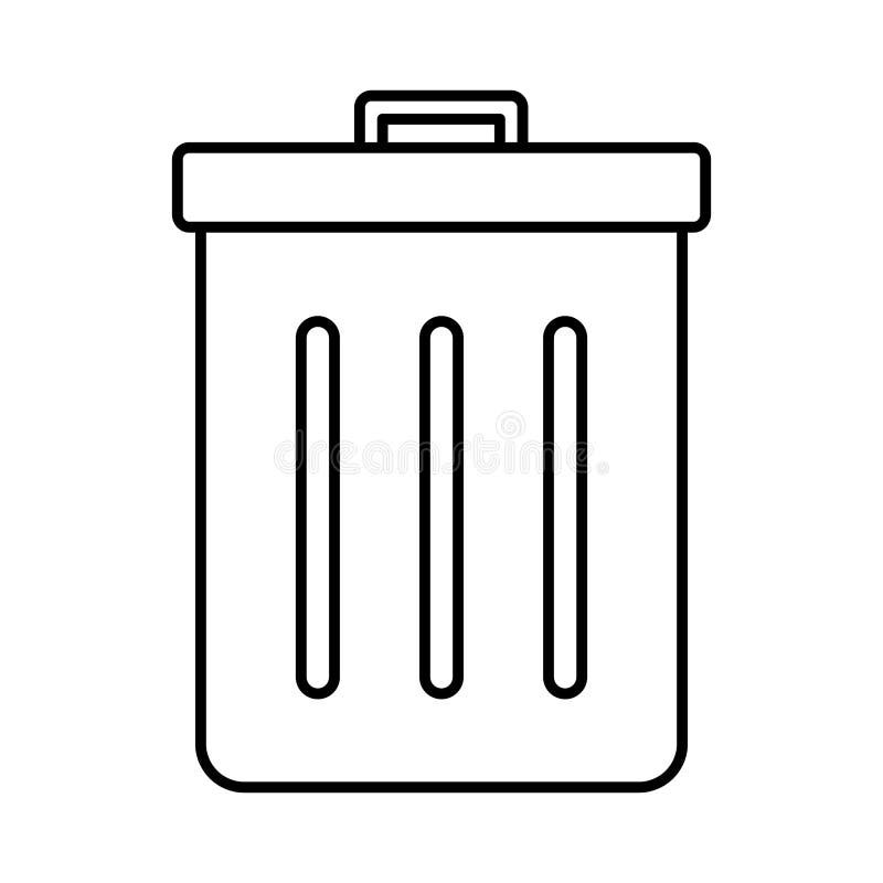 Dustbin Outline with Fill Color Vector Icon Which Can Easily Modify or ...
