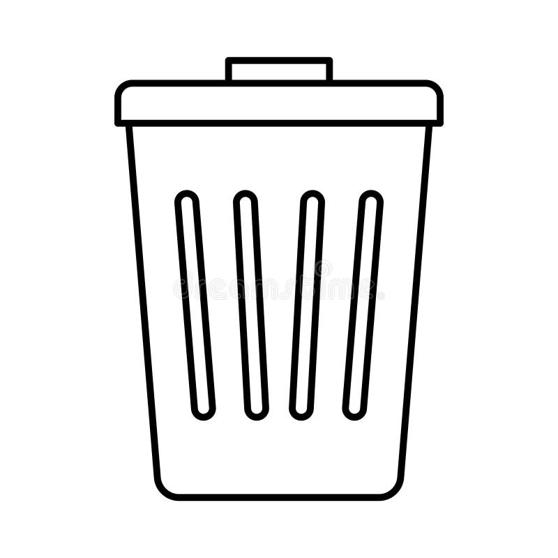Dustbin Outline with Fill Color Vector Icon Which Can Easily Modify or ...