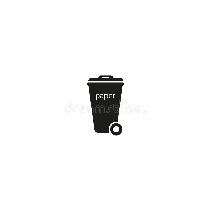 Dustbin vector icon stock vector. Illustration of green - 197394577