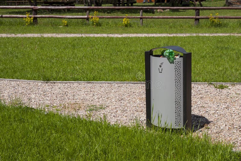Dustbin in a park stock photo. Image of symbol, beach - 93451122