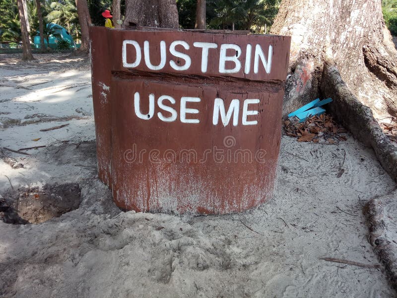 Dustbin Use Me Slogan at Beaches Neat and Clean India Stock Photo ...