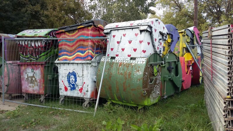 Dustbins stock photo. Image of nature, colorful, outdoor - 95144534