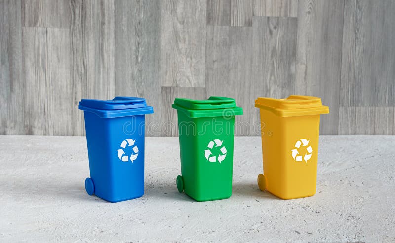 Dustbins for Separate Garbage Stock Photo - Image of recycle, garbage ...