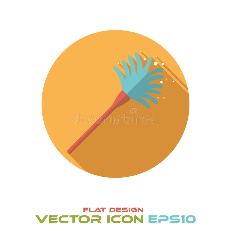 Duster Flat Design Long Shadow Icon Stock Vector - Illustration of element, duster: 115222102