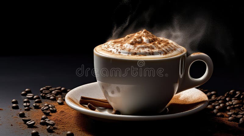 Dusting coffee grinds stock illustration. Illustration of milk - 369741538
