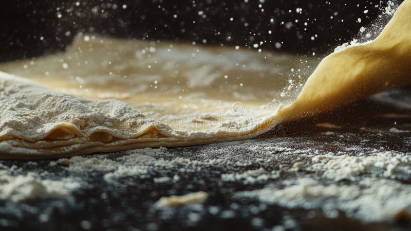 Dusting Flour Rolled Out Dough Bakery Kitchen Stock Photos - Free ...